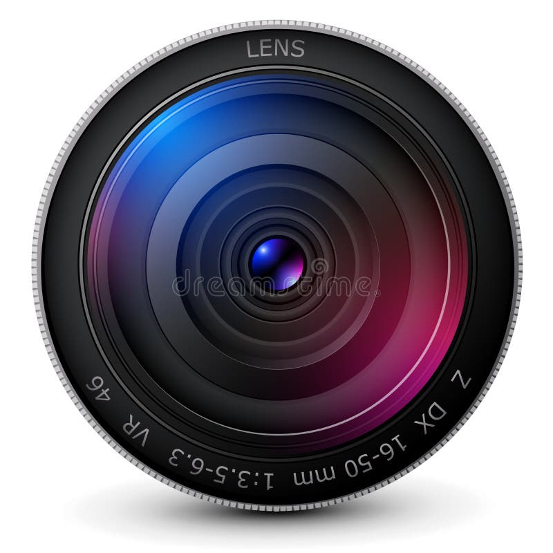 Camera photo lens 3D icon stock vector. Illustration of symbol - 255128170