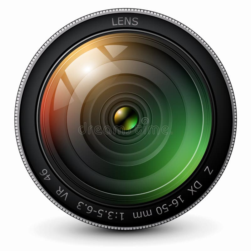 Camera photo lens 3D icon stock vector. Illustration of purple - 255652919