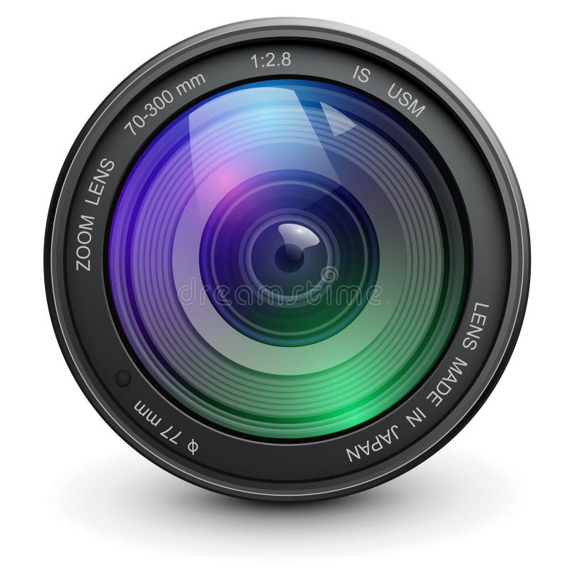 Camera photo lens, 3d icon stock vector. Illustration of digital ...