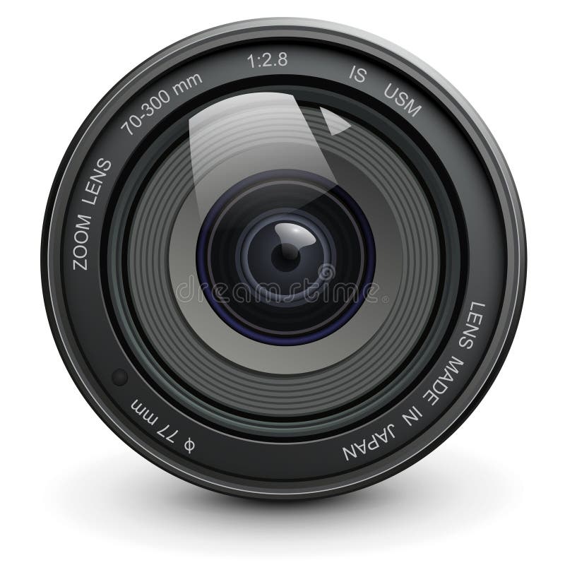 Camera photo lens, 3d icon stock vector. Illustration of digital ...