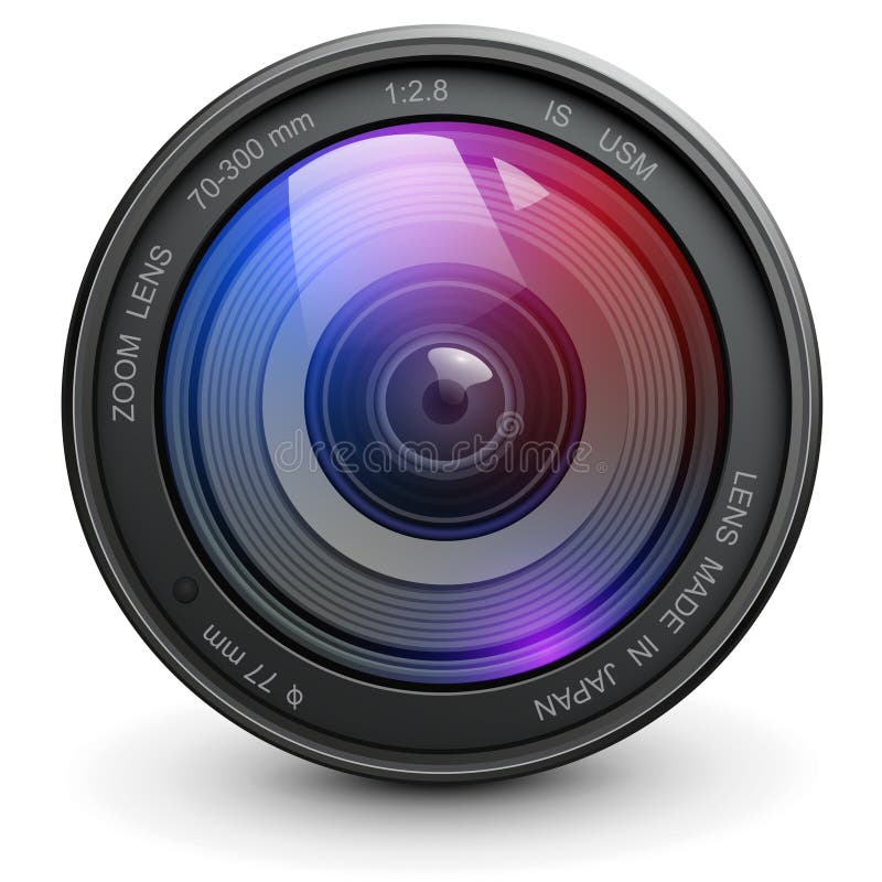 Camera photo lens, 3d icon stock vector. Illustration of photograph ...