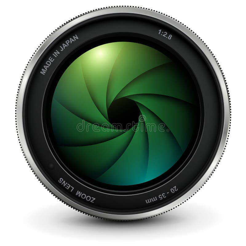 Camera Photo Lens with Shutter Stock Vector - Illustration of device ...