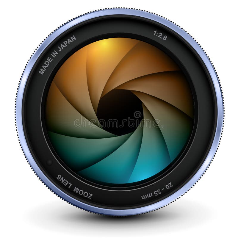 Camera Photo Lens with Shutter Stock Vector - Illustration of lens ...