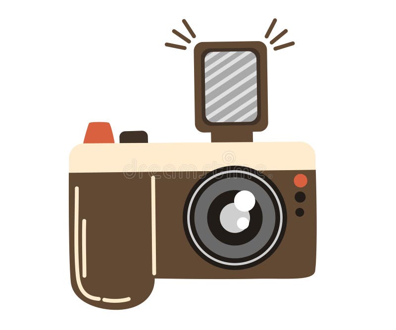 Photo Camera. Retro Vintage Camera Device with a Flash Stock Vector ...