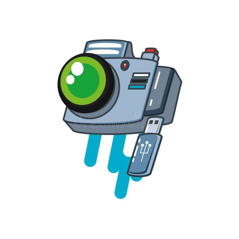 Camera Photographic with Usb Stock Illustration - Illustration of ...