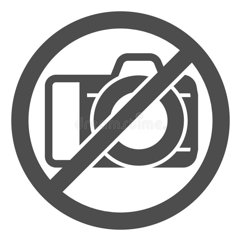 Camera for Photography Ban Solid Icon, Prohibited Elements Concept ...