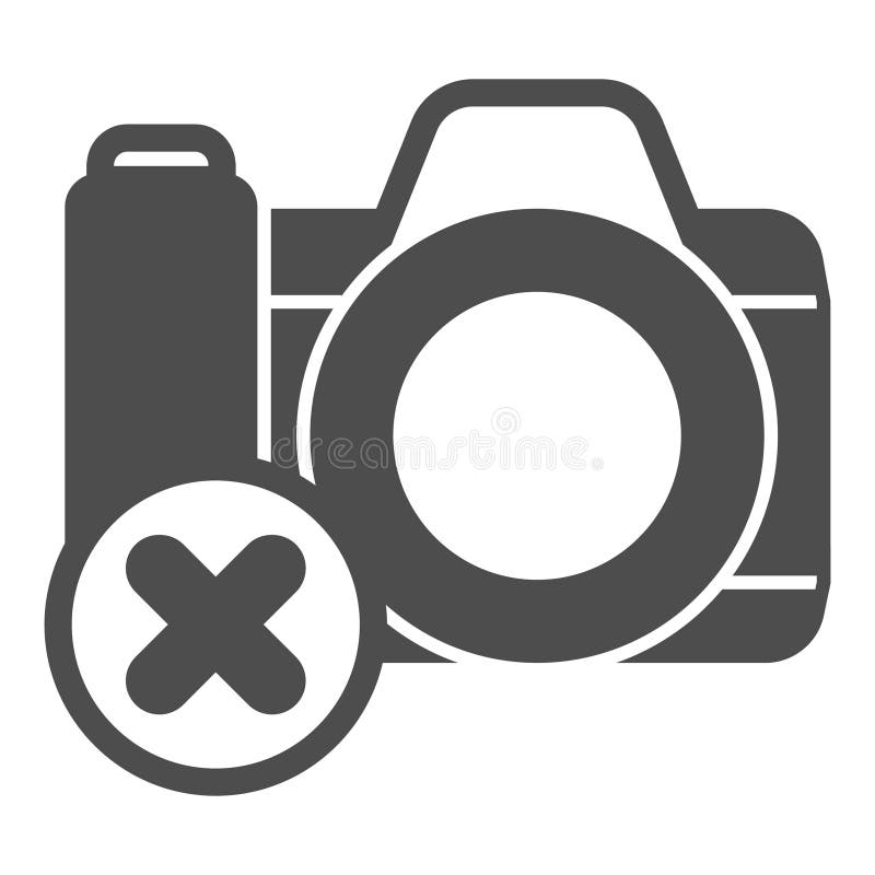 Camera for Photography Ban Solid Icon, Prohibited Items Concept. Vector ...