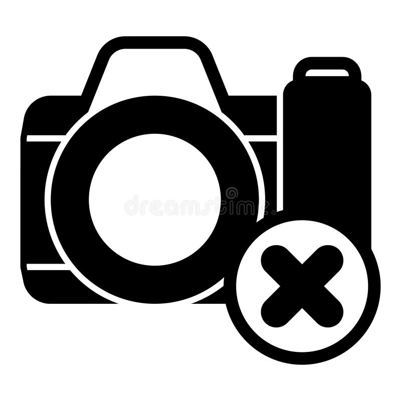 Camera for Photography Ban Solid Icon, Prohibited Items Concept. Vector ...