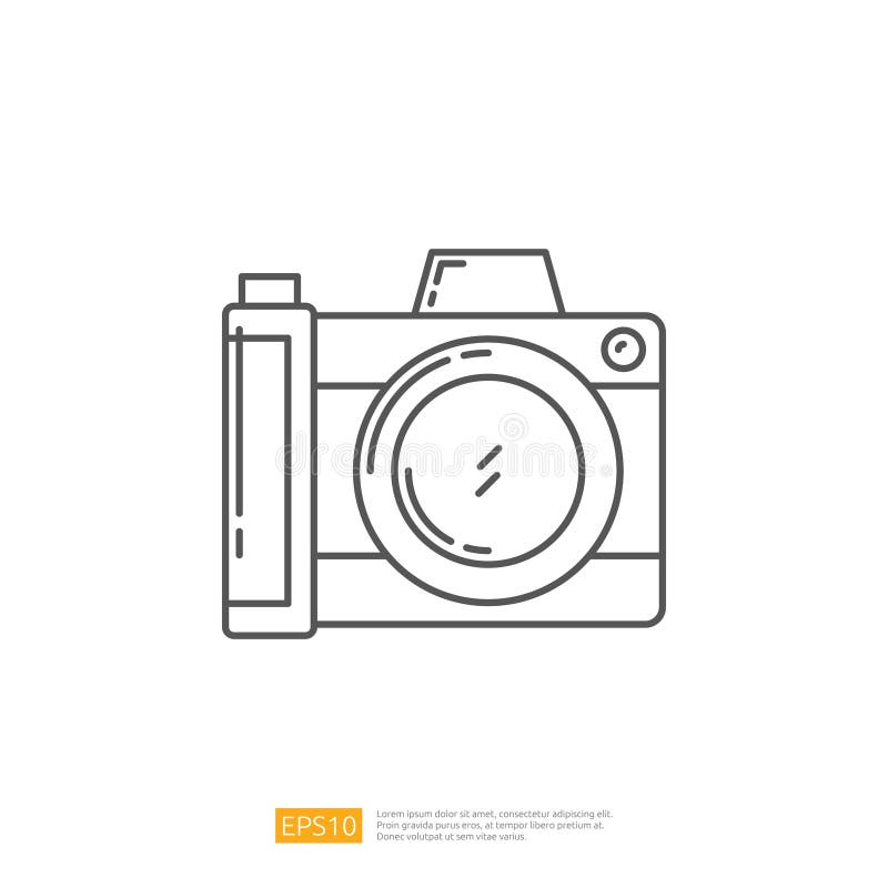 Camera Photography Outline Vector Icon Stock Vector - Illustration of ...