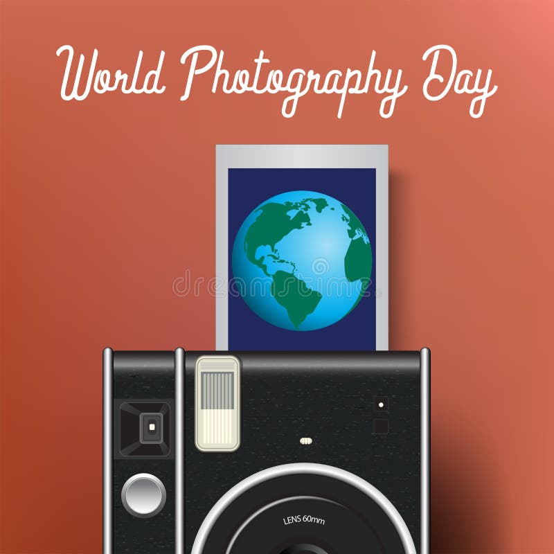 Camera and Picture of the World and Typography Stock Vector ...