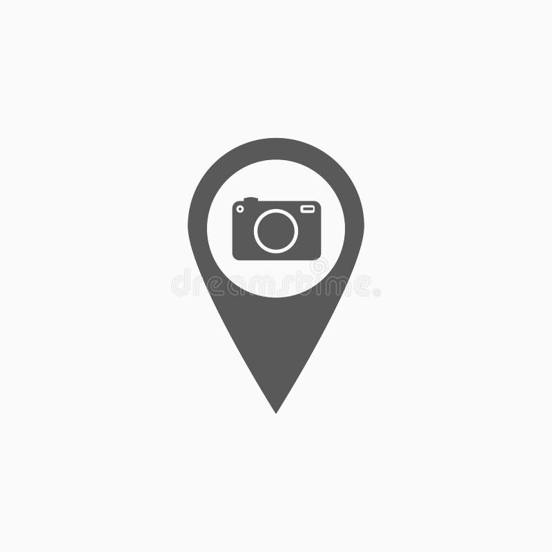 Camera Pin Icon, Map, Pin, Direction, Location, Photo Stock Vector ...