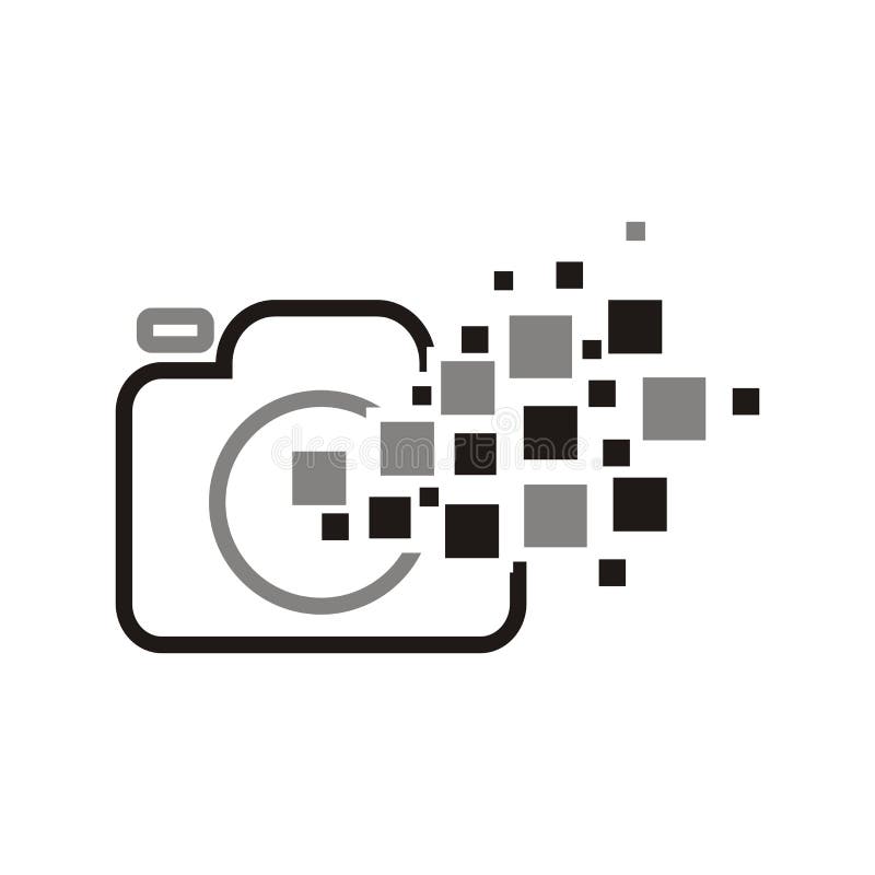 Camera pixel logo stock vector. Illustration of mosaic - 124934378