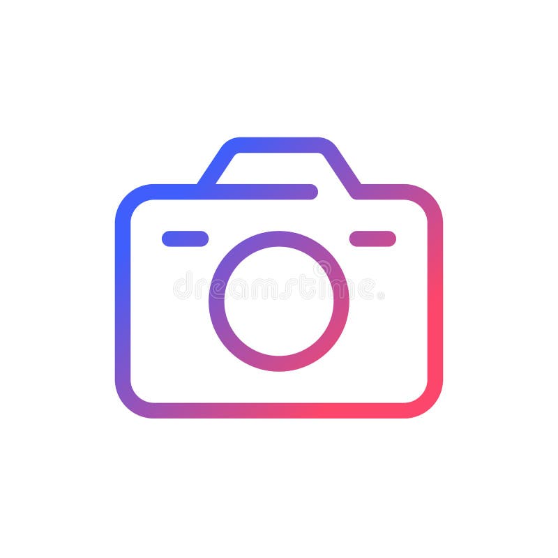 Camera Pixel Perfect Gradient Linear Ui Icon Stock Vector ...