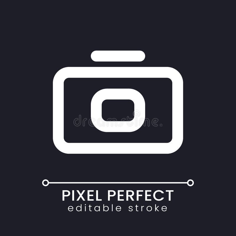 Camera Pixel Perfect White Linear Ui Icon for Dark Theme Stock Vector ...