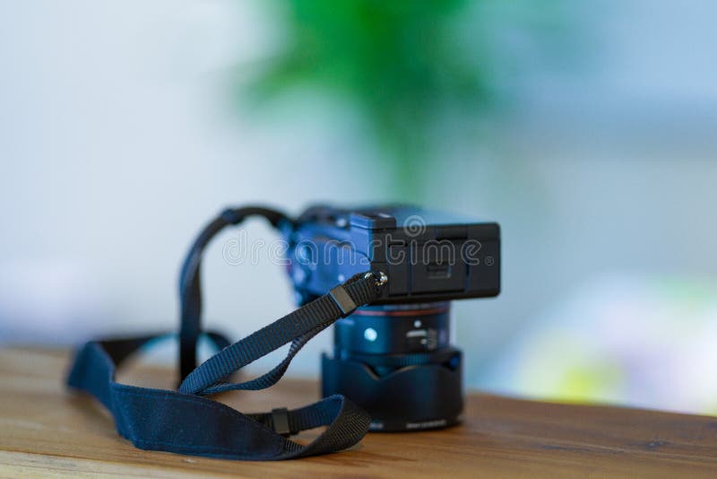 Camera Placed on the Table with the Lens Facing Down Stock Image ...