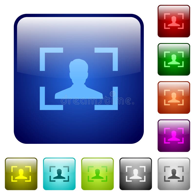 Camera Portrait Mode Color Square Buttons Stock Vector - Illustration ...