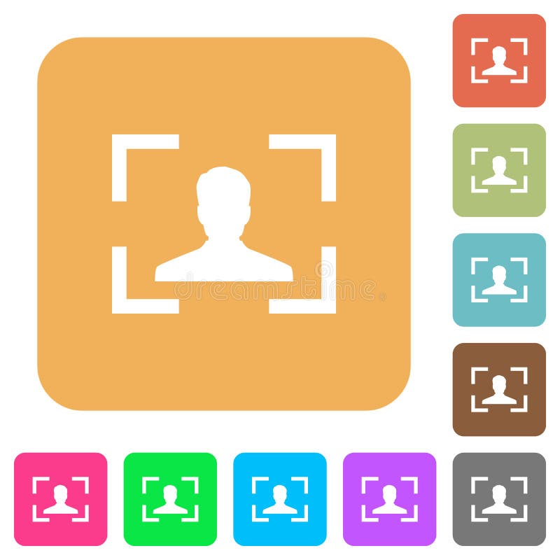 Camera Portrait Mode Rounded Square Flat Icons Stock Vector ...