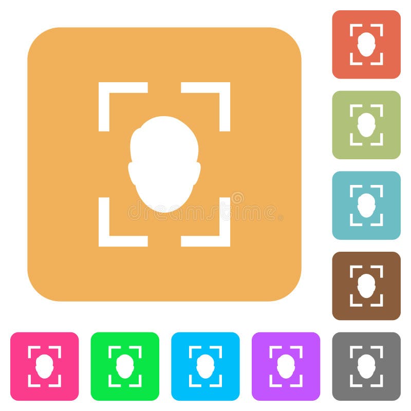 Camera Portrait Mode Rounded Square Flat Icons Stock Vector ...