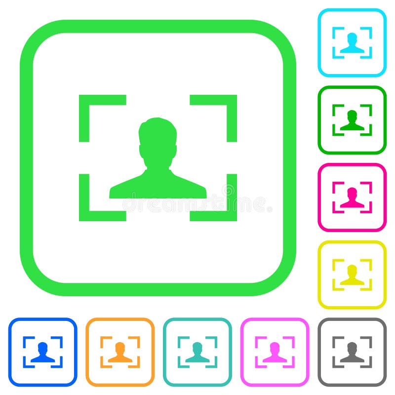 Camera Portrait Mode Vivid Colored Flat Icons Stock Vector ...