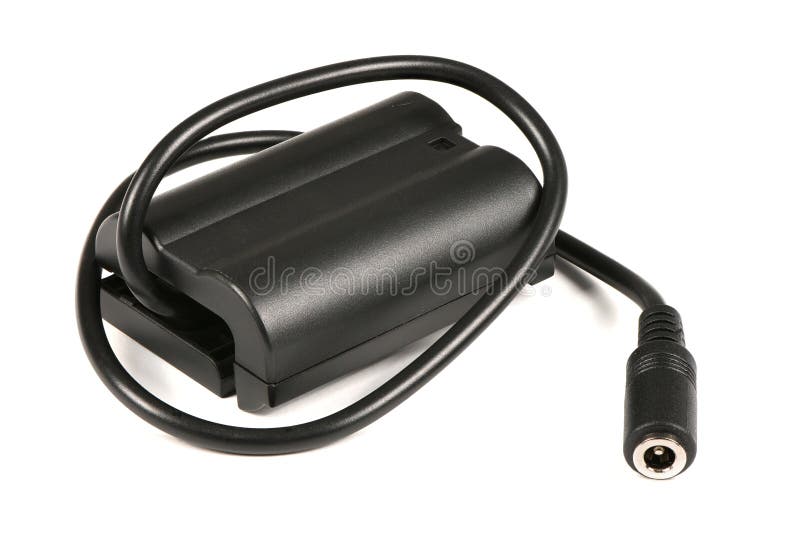 Camera Power Connectors Isolated on White Background. Side View Stock ...