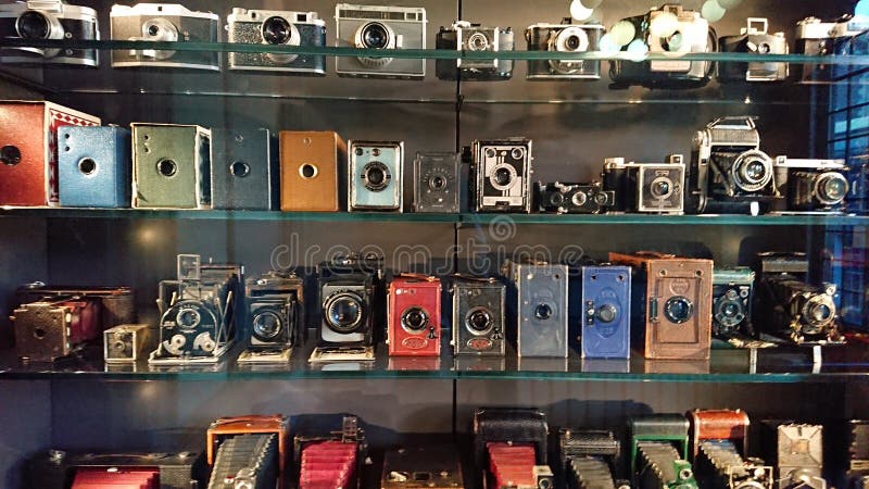 Camera rack editorial photography. Image of brownie - 140210092