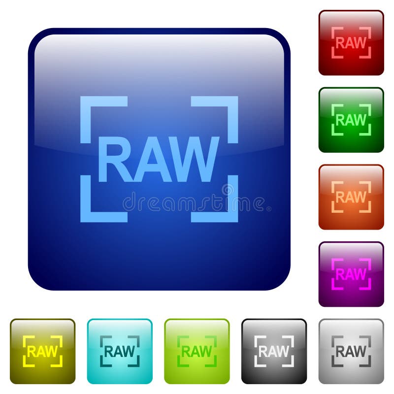 Camera Raw Image Mode Color Square Buttons Stock Vector - Illustration ...