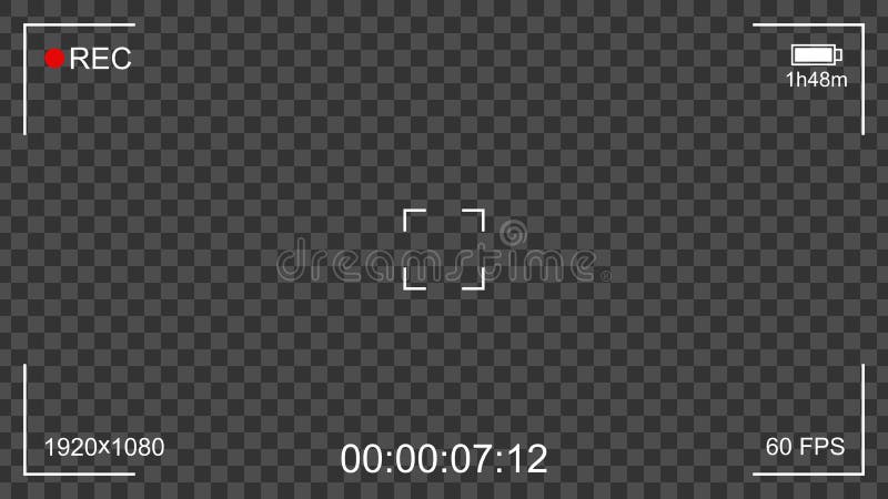 Camera Rec Interface Viewfinder with Transparent Background, Digital ...