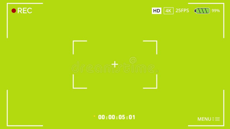 Camera Recording Mode Animation (MOV) on Green Background Stock Video ...