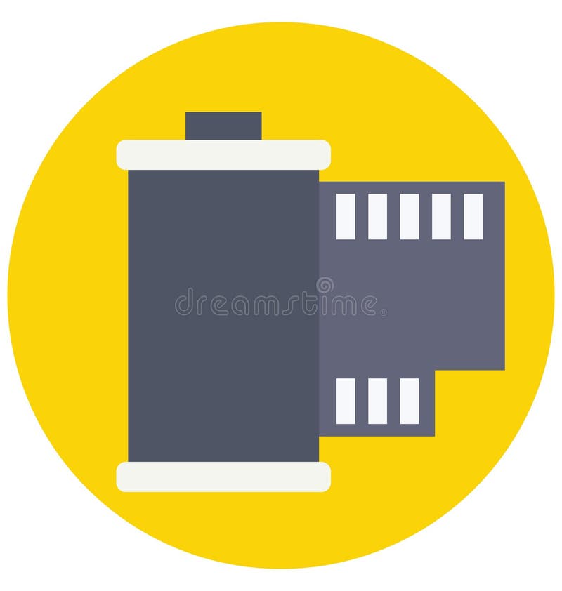Camera Reel Color Isolated Vector Icon that Can Be Easily Modified or ...