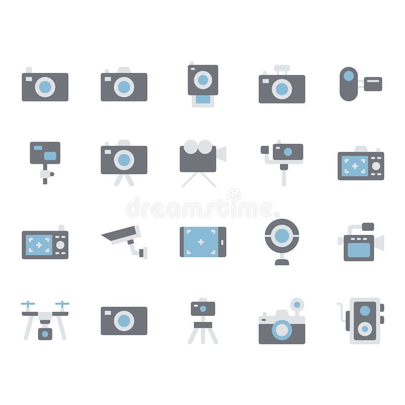 Camera Related Icon Set. Vector Illustration Stock Vector ...