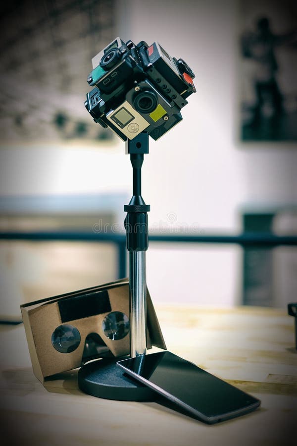 360 Camera Rig Google Cardboard and Phone Stock Photo - Image of google ...