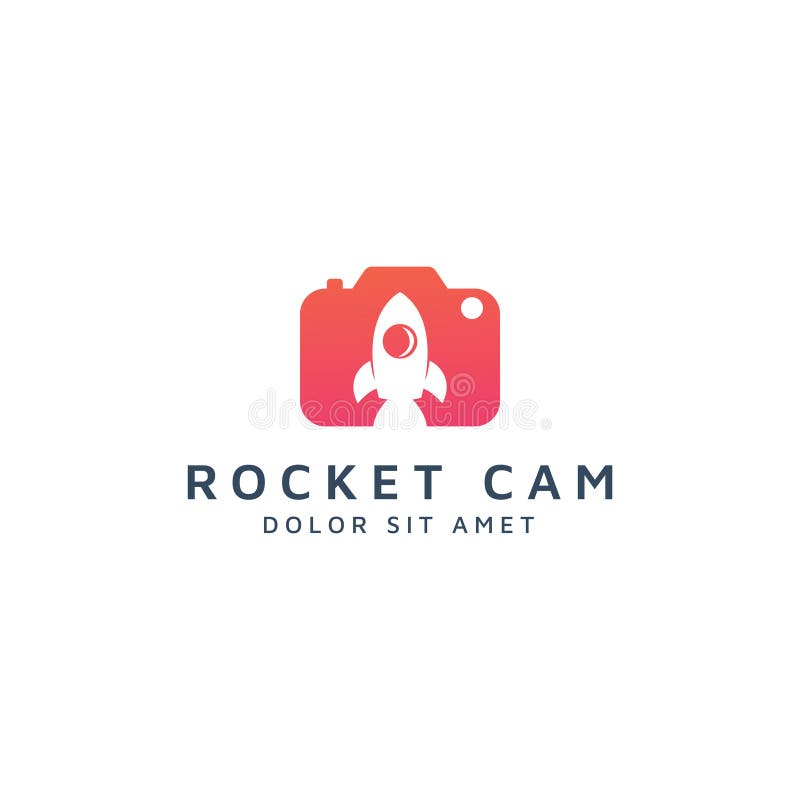 Camera and Rocket Negative Space Logo Design Stock Vector ...
