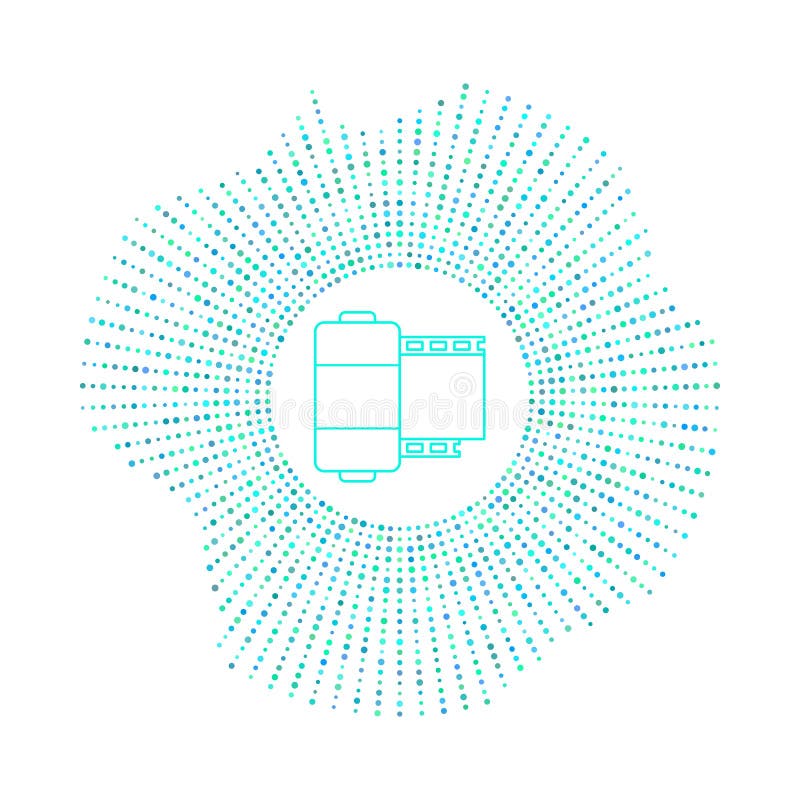 Camera Roll in Badge with Blue Dots Stock Illustration - Illustration ...