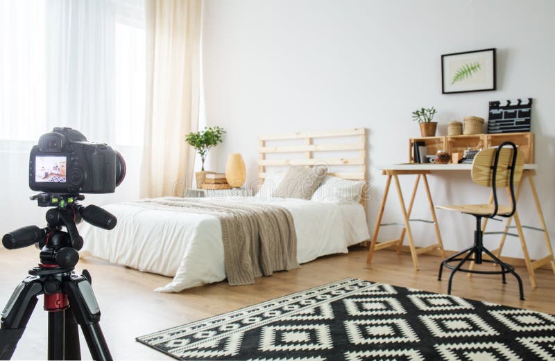 Camera in a room stock photo. Image of bedroom, camera - 92476874