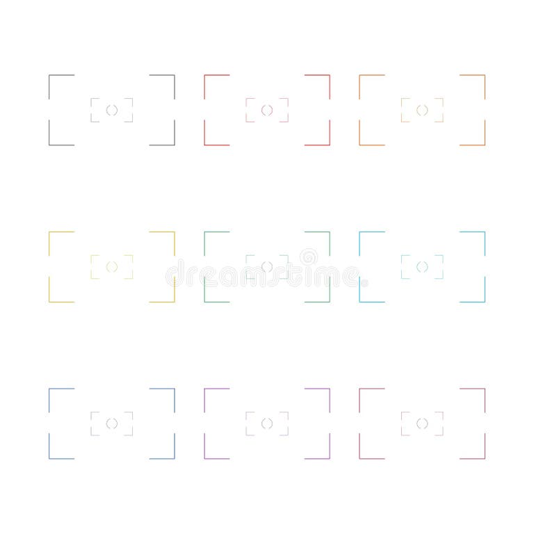 Camera Screen Template, Color Set Stock Vector - Illustration of ...