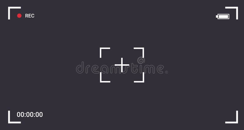 Camera Screen Viewfinder Frame and Focus Rec or Recording Online Video ...