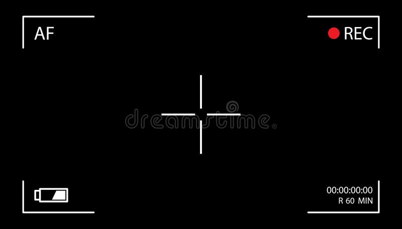 Camera Screen with White Frame, Figures and Battery Symbol. Camcorder ...