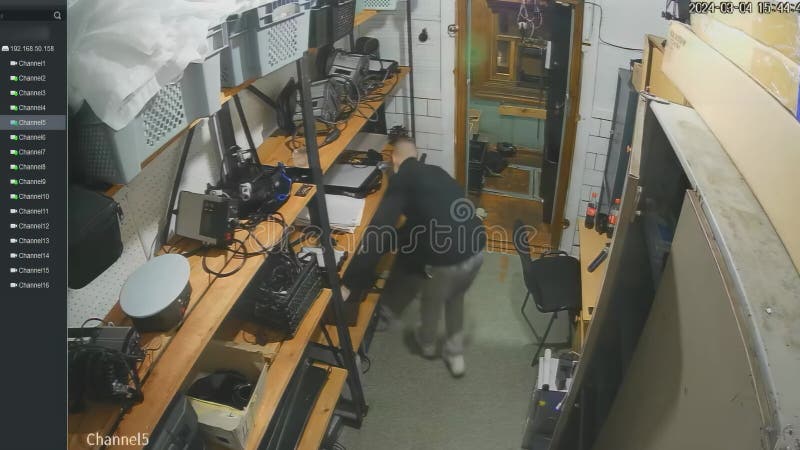Security Surveillance Camera Setup in Office and Warehouse Stock Video ...