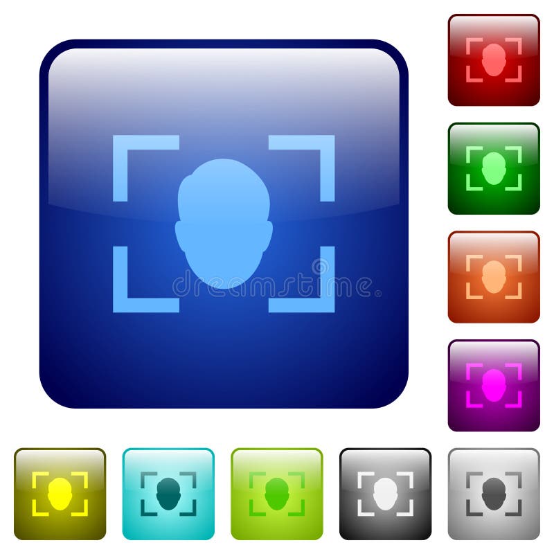 Camera Selfie Mode Color Square Buttons Stock Vector - Illustration of ...