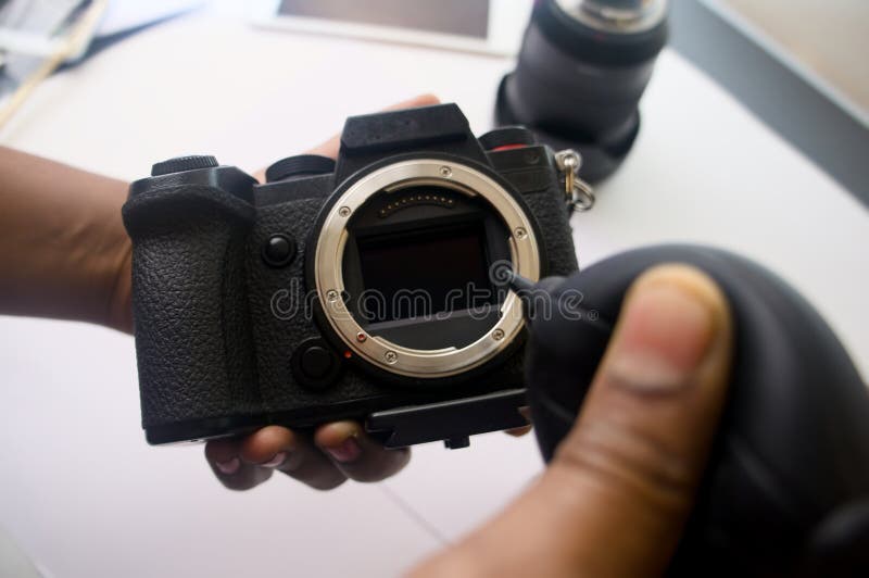 Camera Sensor Cleaning stock image. Image of mirrorless - 350925429