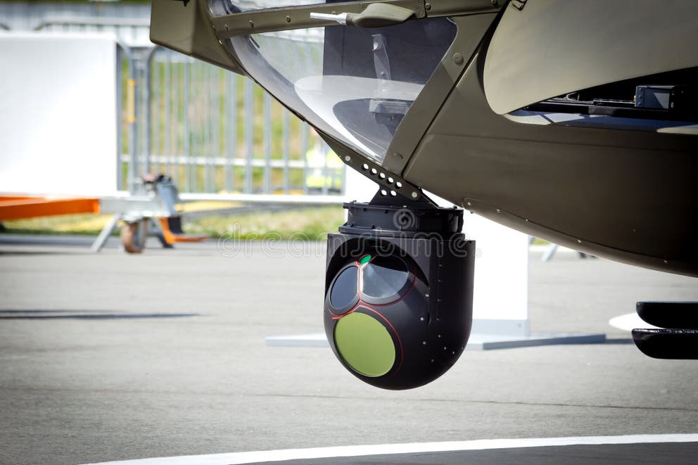 Camera sensor pod stock photo. Image of helicopter, warfare - 370102764