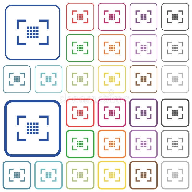 Camera Sensor Settings Outlined Flat Color Icons Stock Vector ...