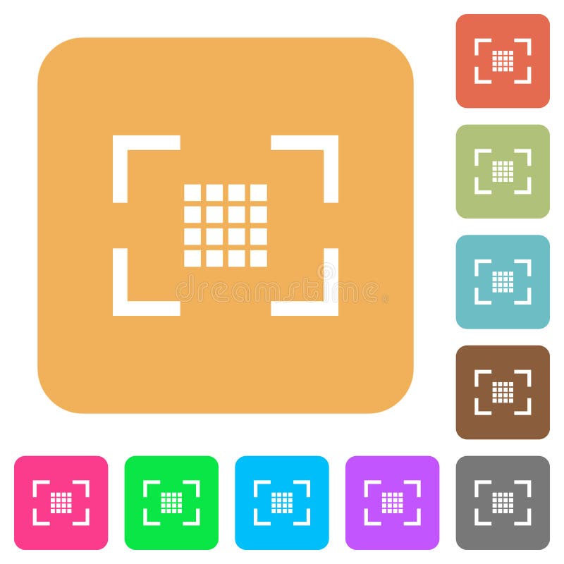 Camera Sensor Settings Rounded Square Flat Icons Stock Vector ...