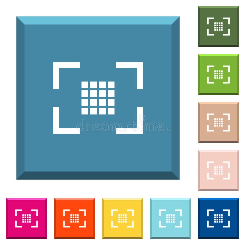 Camera Sensor Settings White Icons on Edged Square Buttons Stock Vector ...