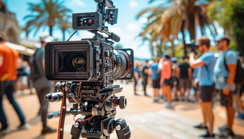 A Camera is Set Up in Front of a Crowd of People by AI Generated Image ...