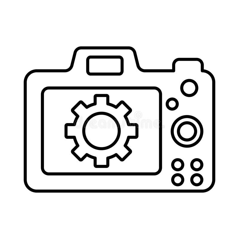 Camera Setting Mode Icon in Outline Style Stock Vector - Illustration ...