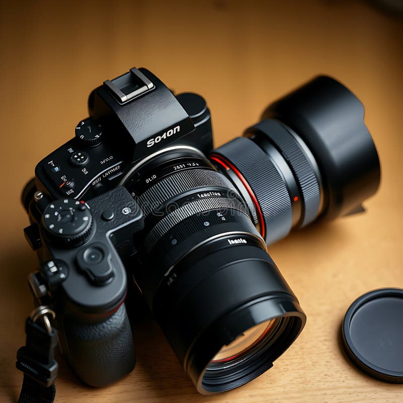 A Camera Setup with Interchangeable Lenses for Different Functions Like Wide Angle for Landscape ...