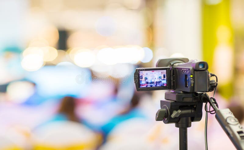 Camera Show Viewfinder Image Catch Motion in Interview or Broadcast ...