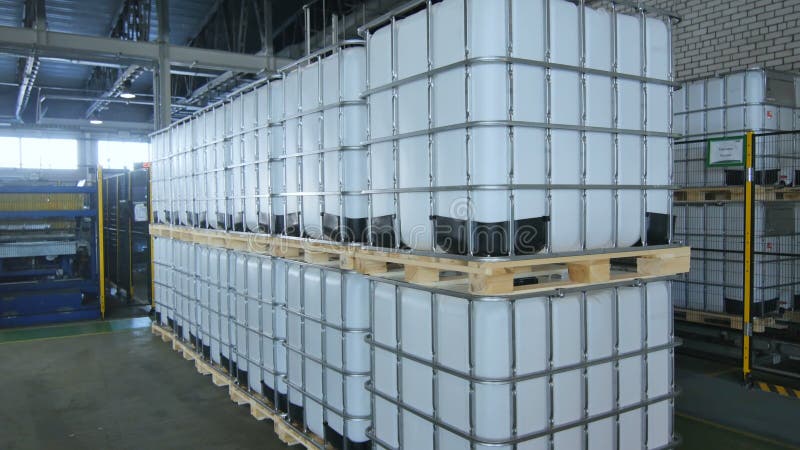 Intermediate Bulk Container Inside Machine Tool at Plant Stock Footage ...