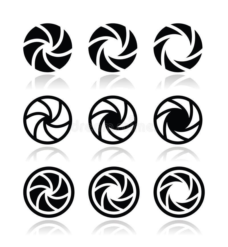 Camera Shutter Photographer Logo Icons Vector Set Stock Vector ...